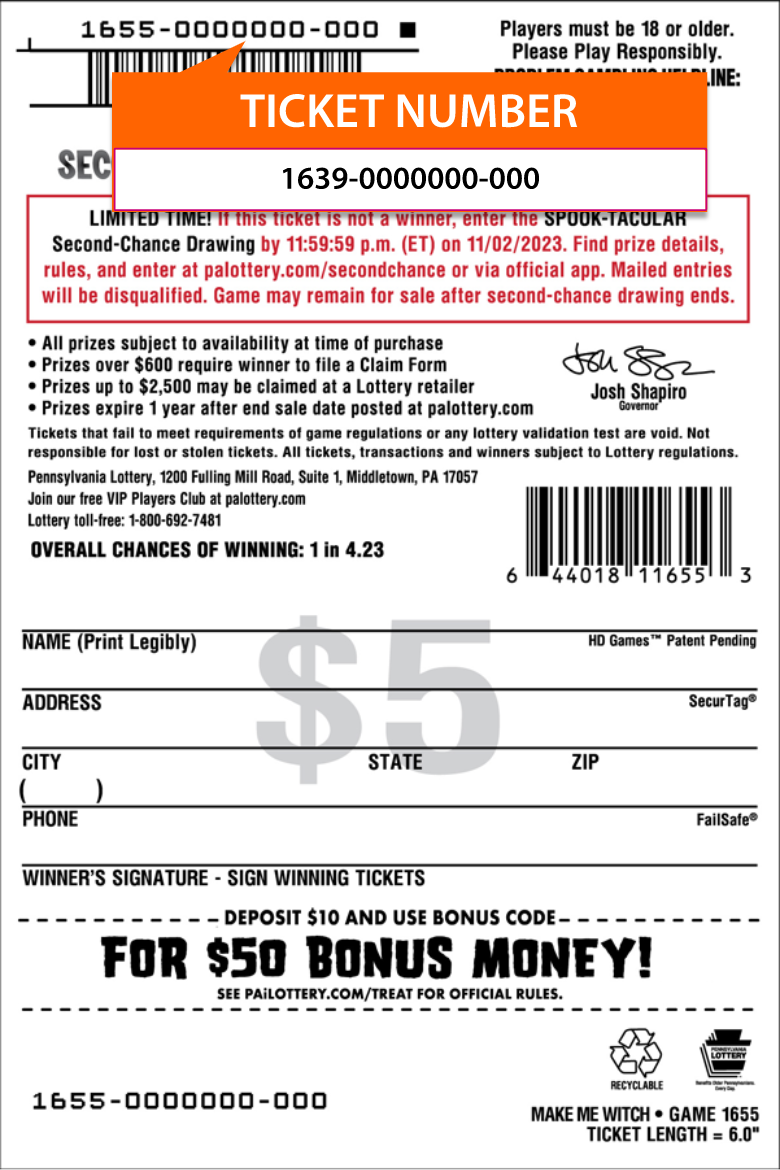 PA Lottery's Spook-Tacular 2023 Second-Chance Drawing